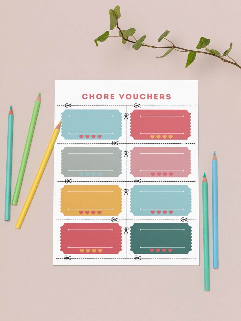 Kids Chore Coupons: Printable Chore Chart (digital Download) - Etsy