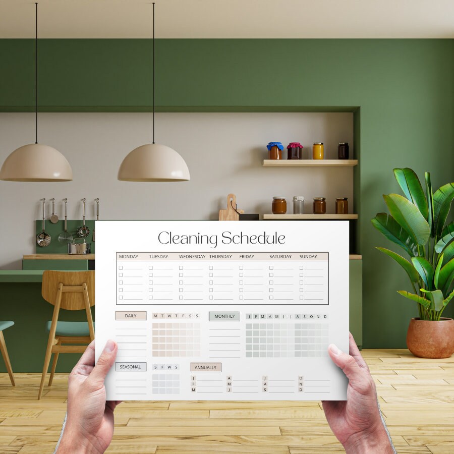 Printable Cleaning Checklist, Cleaning Schedule: Weekly, Monthly, Daily ...