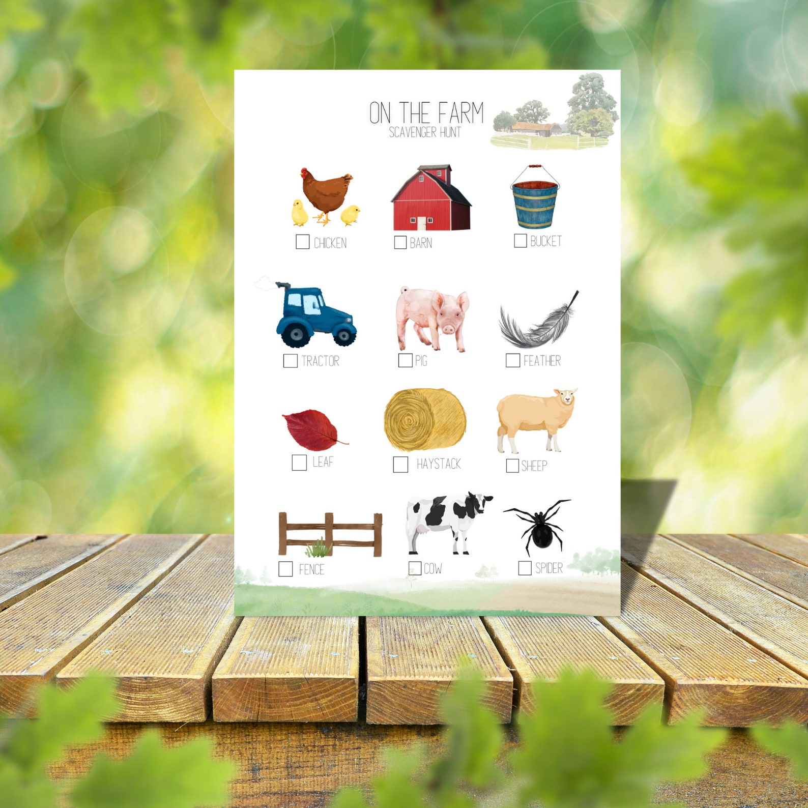Farm Scavenger Hunt for Kids | Kids Activity | Outdoor Game - Etsy