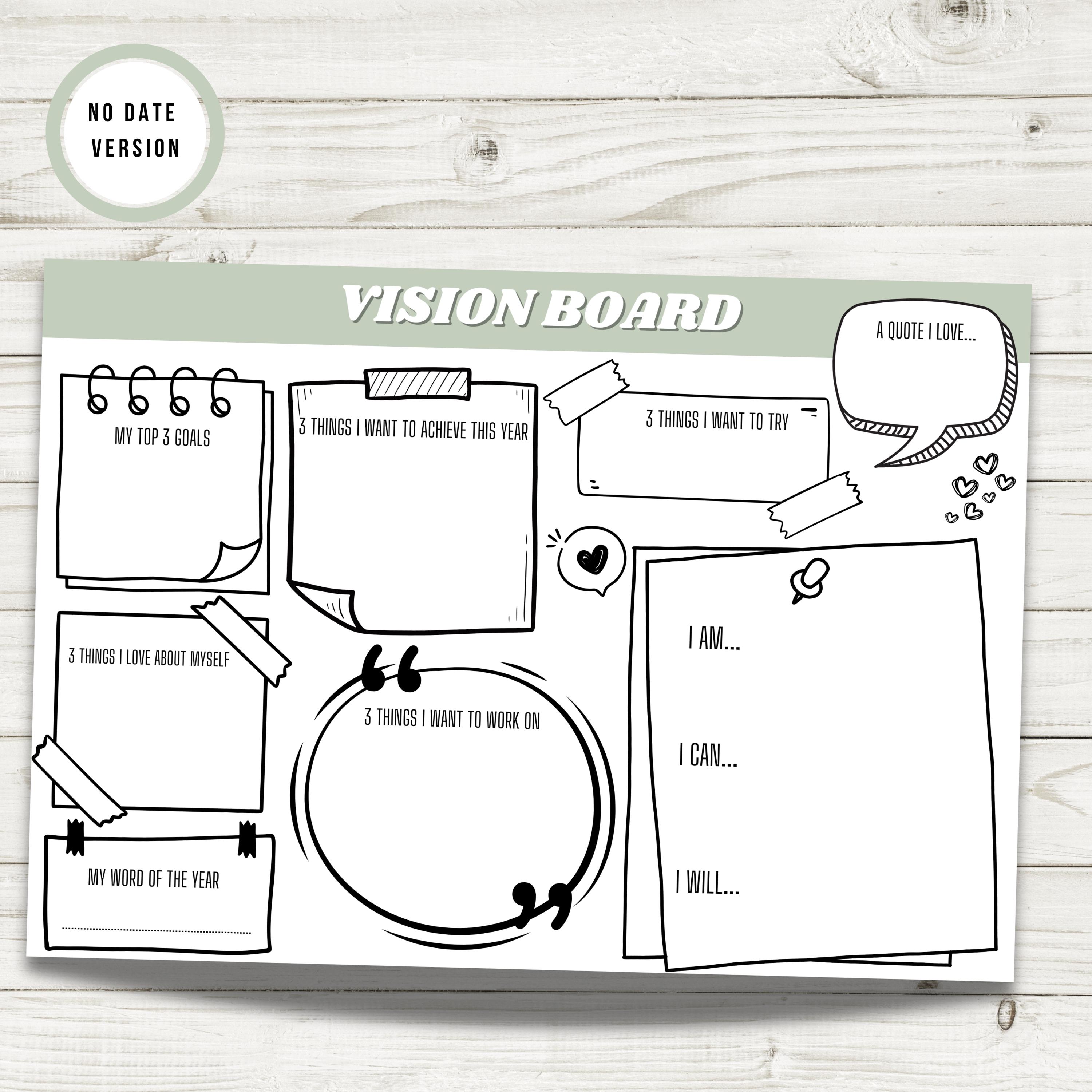 Vision Board 2026 | Printable 2026 Vision Board Template | Goal Setting ...