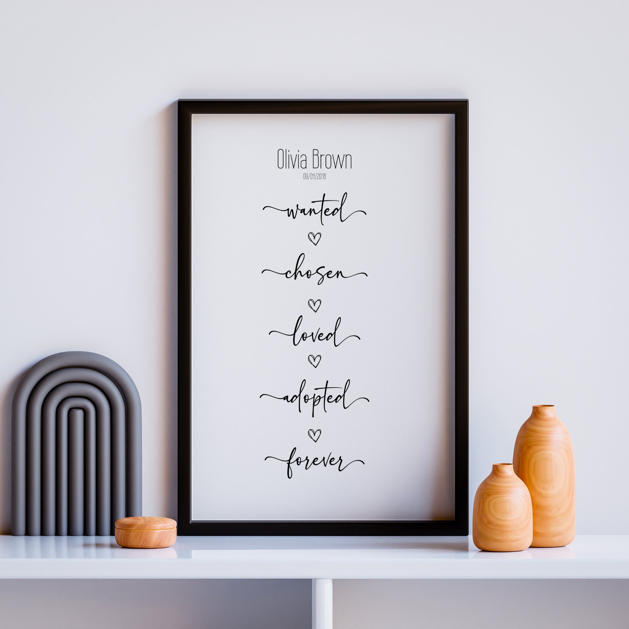 Personalized Adoption Sign | Forever Family Print | Gotcha Day - Etsy