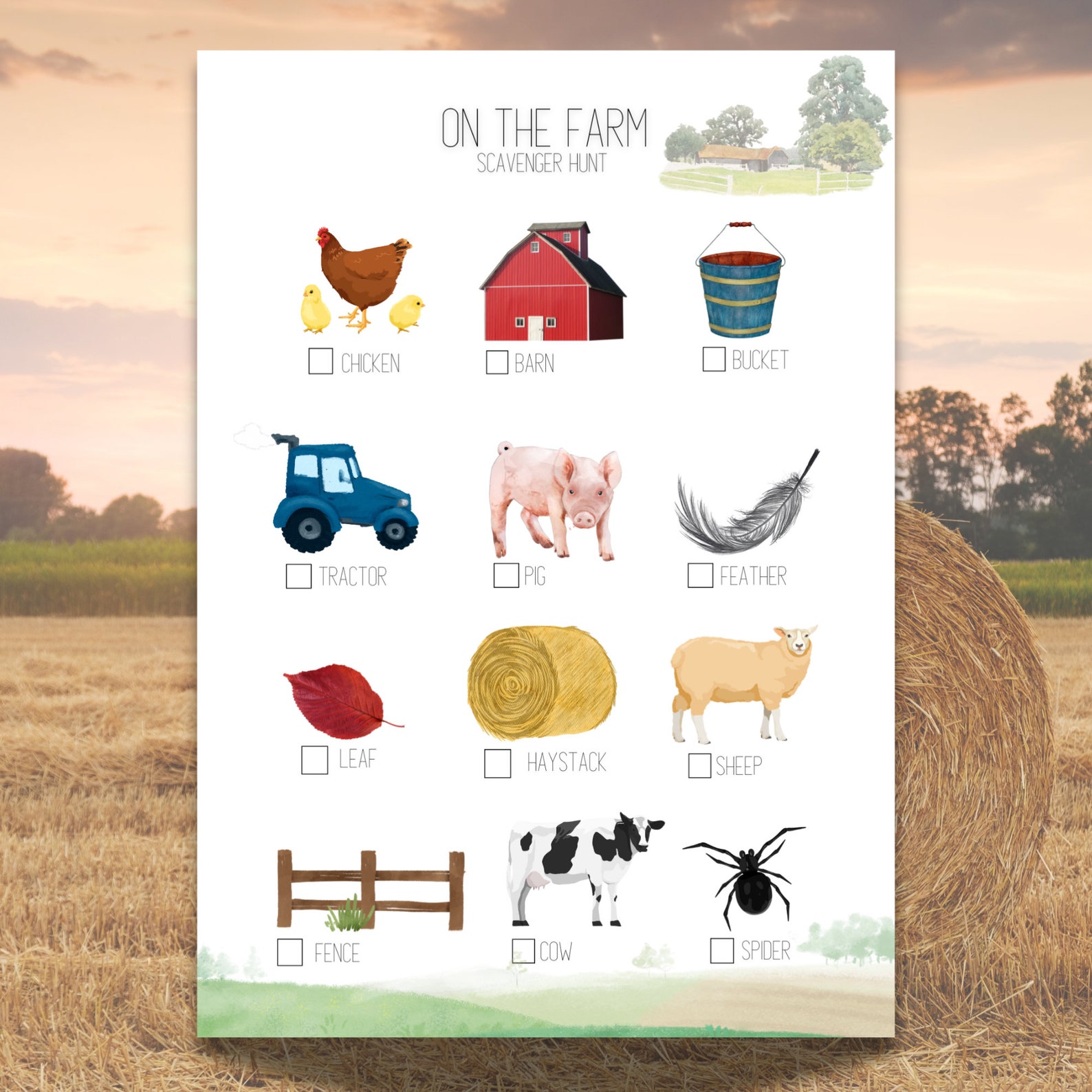Farm Scavenger Hunt for Kids | Kids Activity | Outdoor Game - Etsy