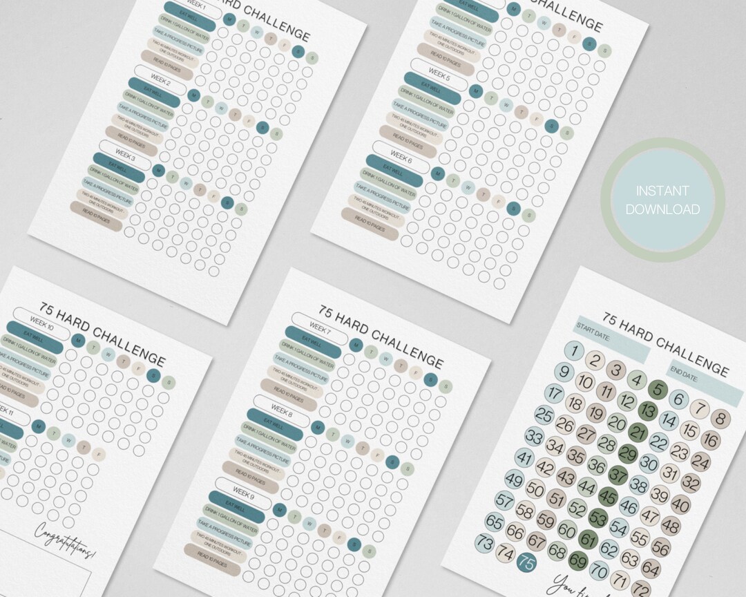 75 Hard Challenge, Track Your Progress and Achieve Your Health Goals ...