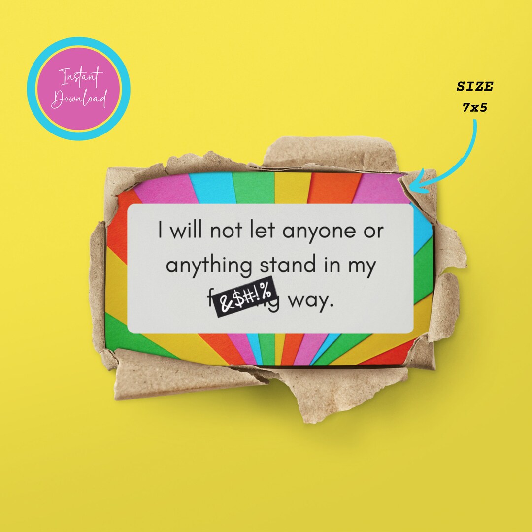 Swear Affirmation Cards Rainbow Affirmation Cards Badass - Etsy