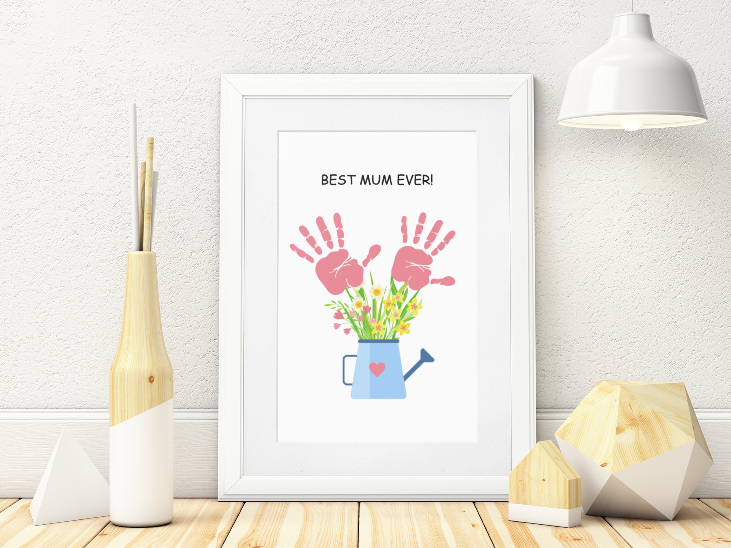 Handprint Art Mother's Day Flower Handprint DIY Craft for Mothers Day ...