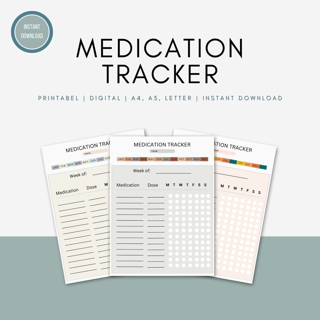 Medication Tracker Printable: Daily Medication Log - Etsy