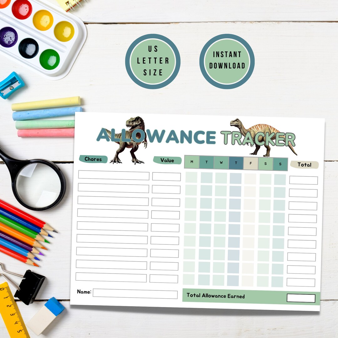 Chore Chart for Kids | Saving Tracker for Kids | Allowance Tracker ...