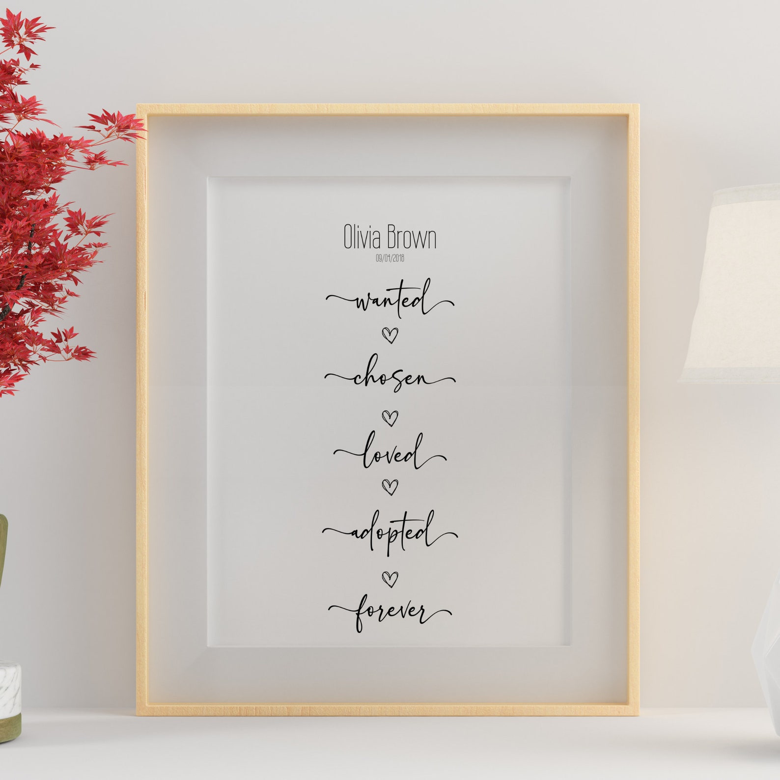 Personalized Adoption Sign | Forever Family Print | Gotcha Day - Etsy