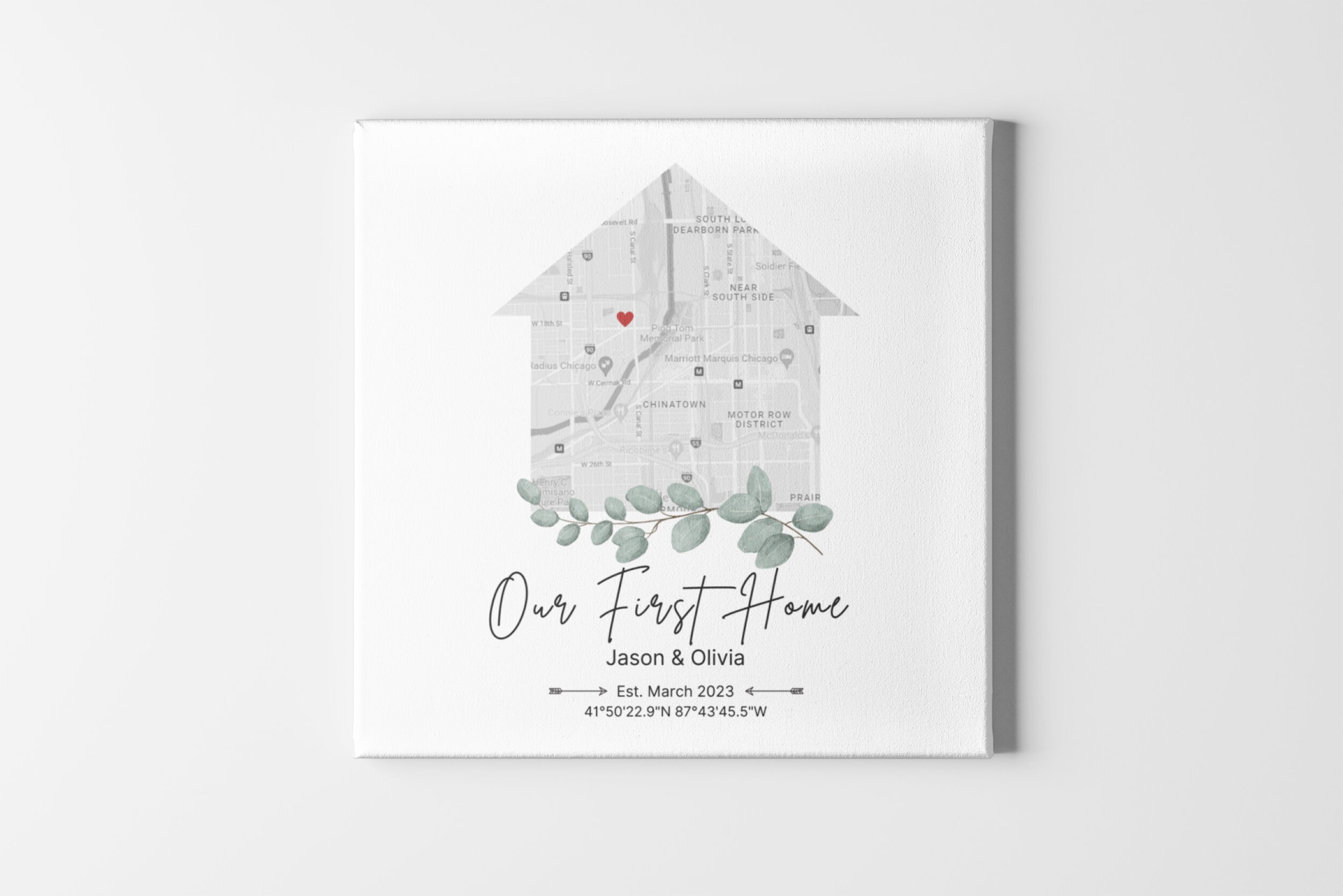 First Home Wall Art First Home Map Gift Our First Home Map - Etsy