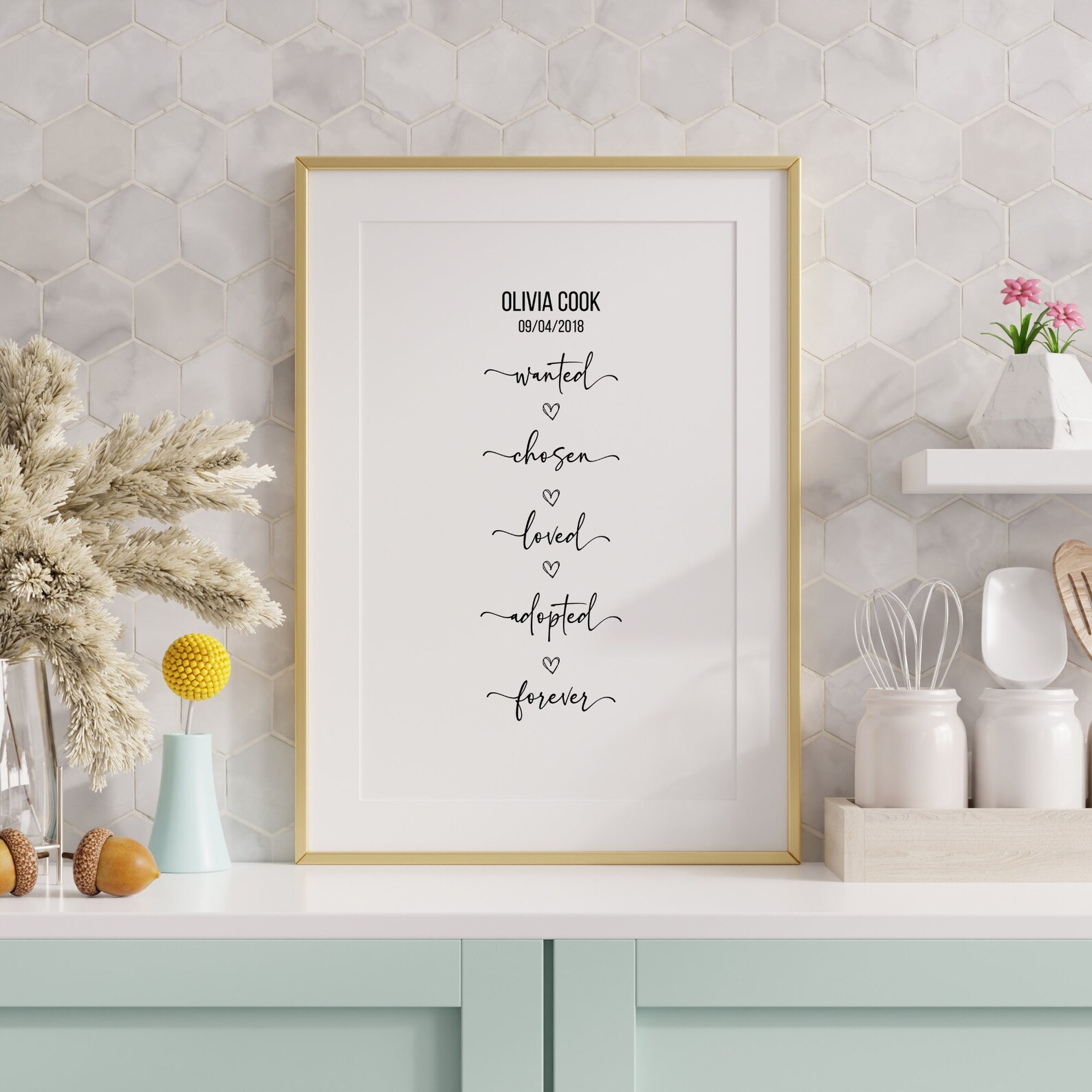 Personalized Adoption Sign | Forever Family Print | Gotcha Day - Etsy