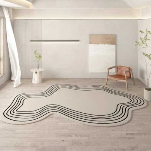 Modern Abstract Area Rug for Living Room / Irregular Rug / - Etsy