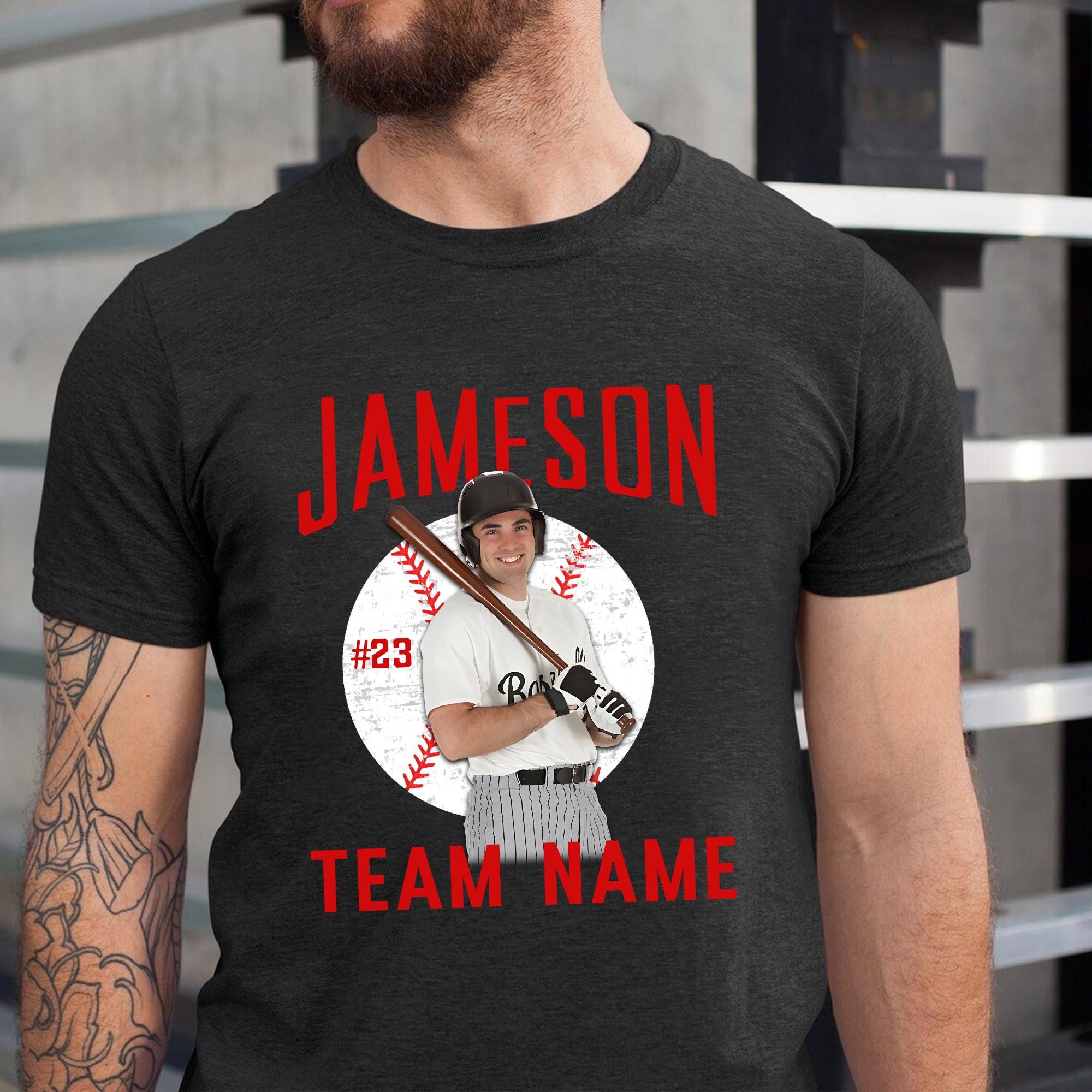 Personalized Baseball Photo Shirt, Custom Baseball Player With Picture ...
