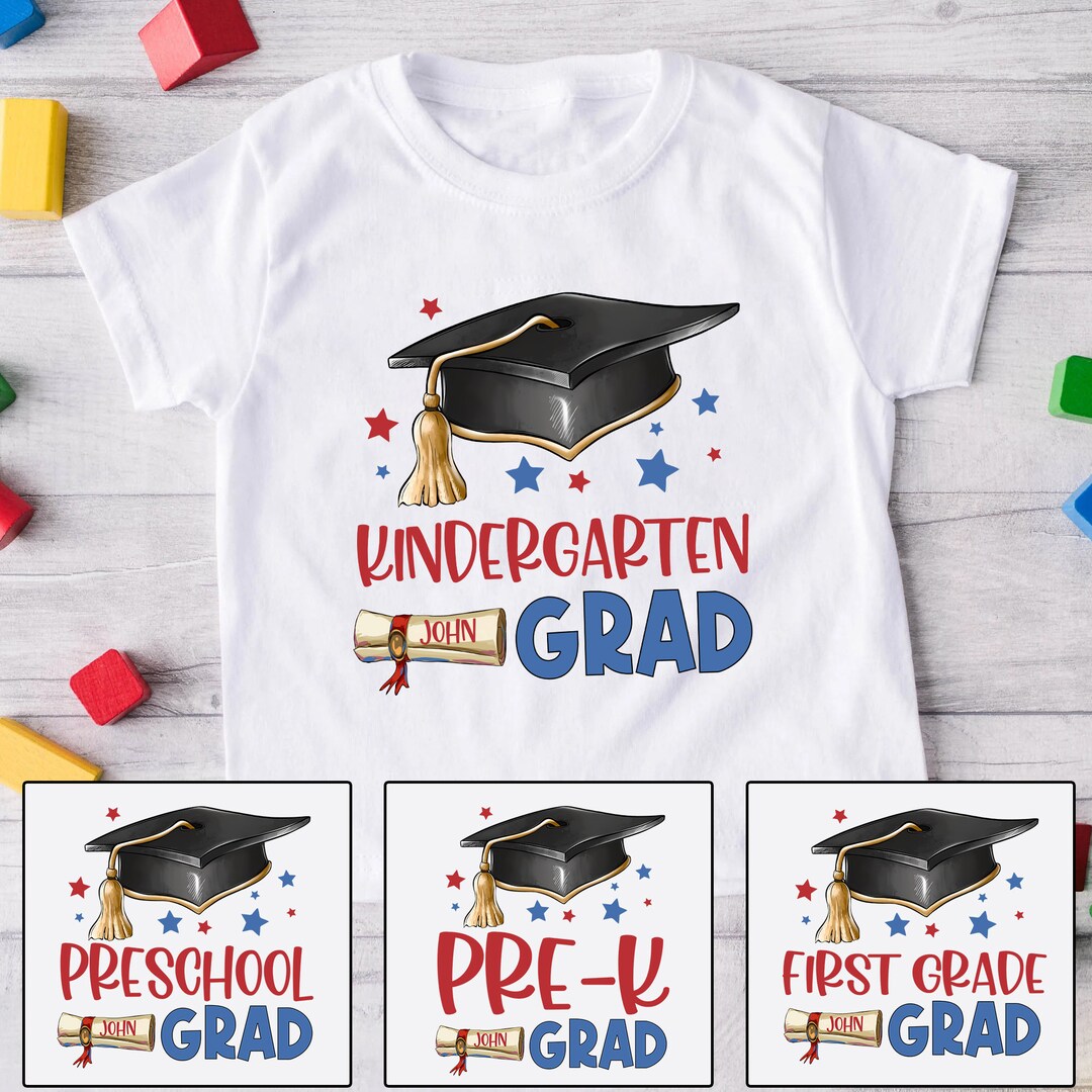 Personalized Kindergarten Graduation Shirt, Pre-k Graduation Shirt ...