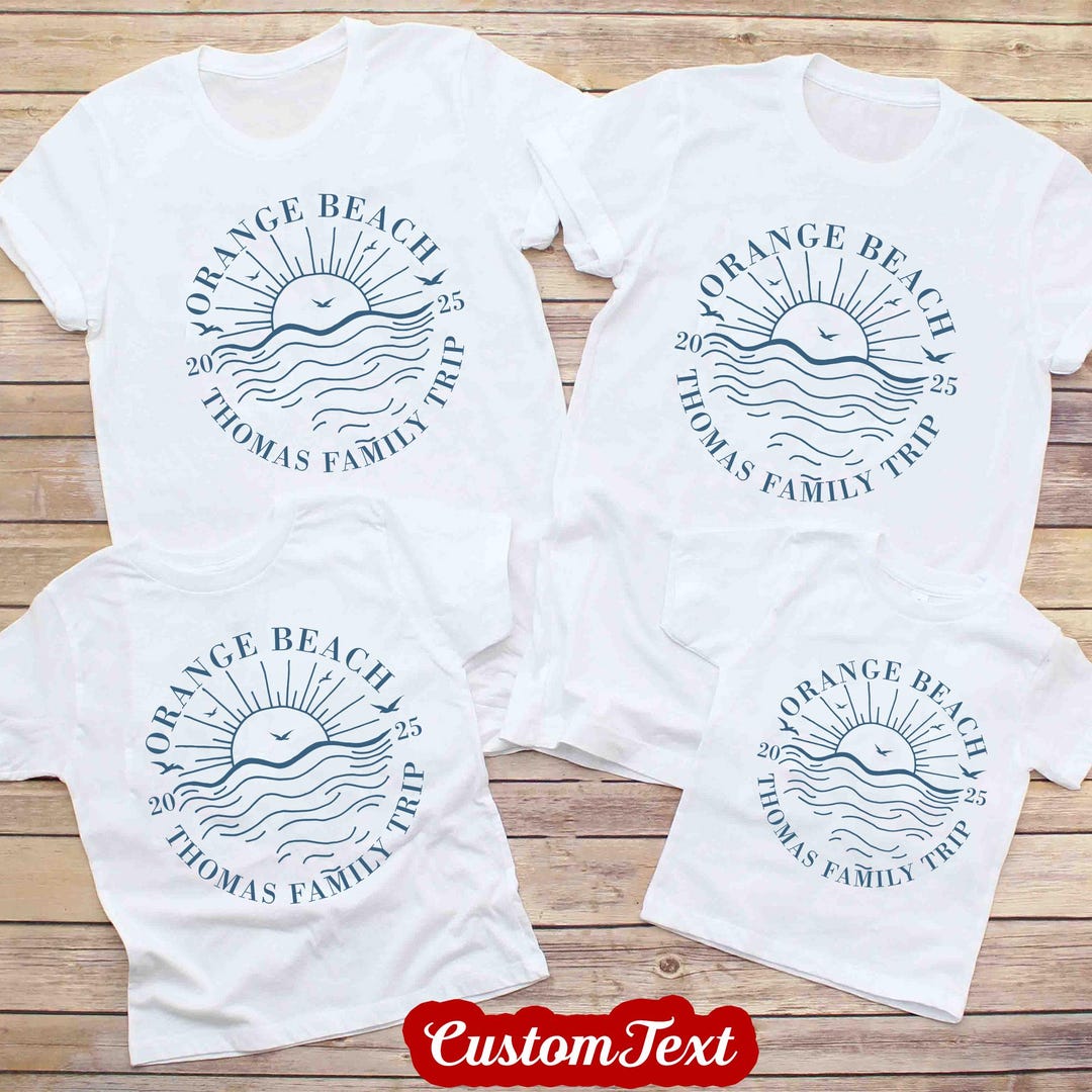 Personalized Family Beach Trip Shirts, Custom Beach Location Tee ...