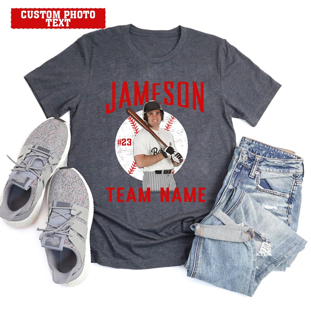 Personalized Baseball Photo Shirt, Custom Baseball Player With Picture ...
