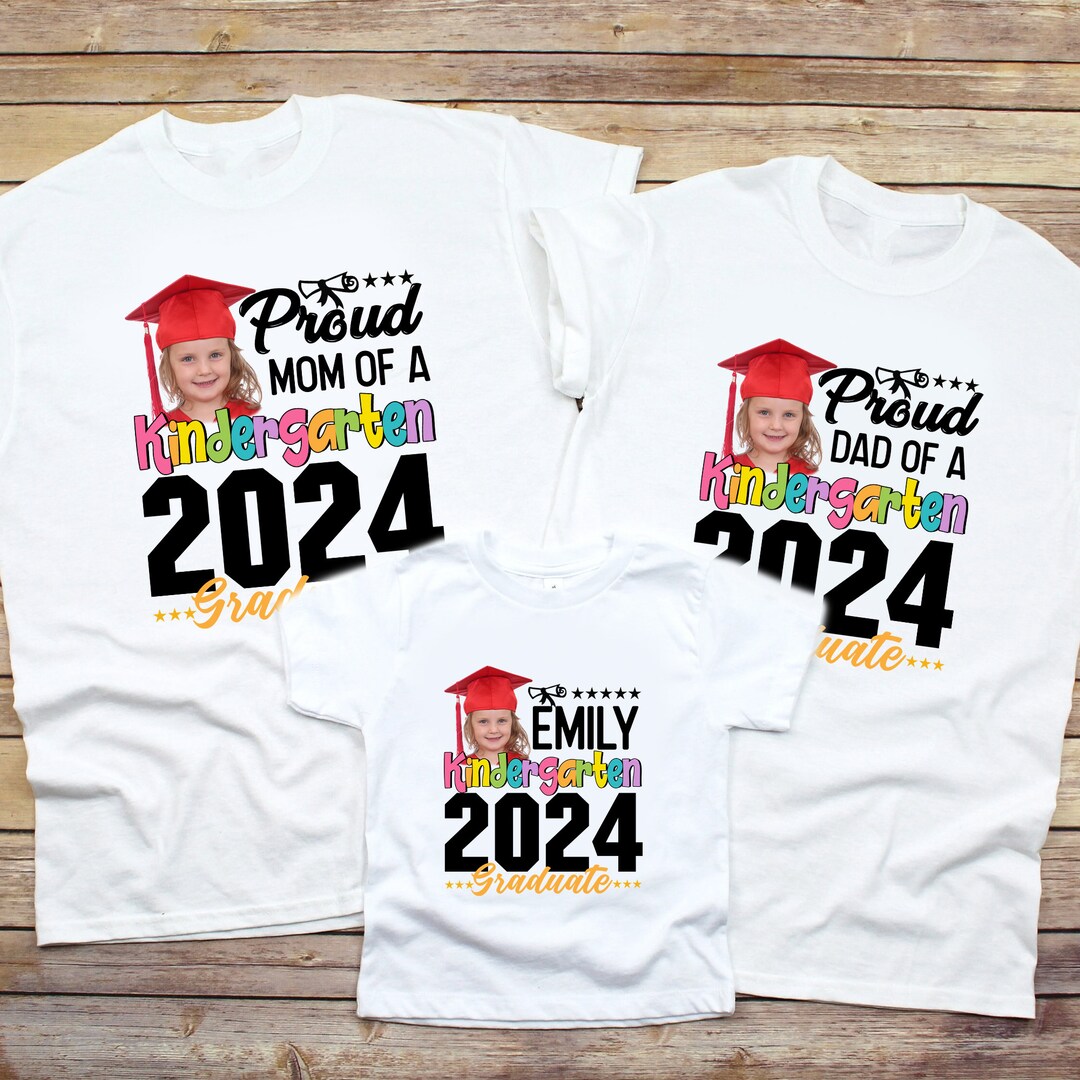 Personalized Family Kindergarten Pre-k Graduation Shirt With Kids Face Photo, Proud Kindergarten ...