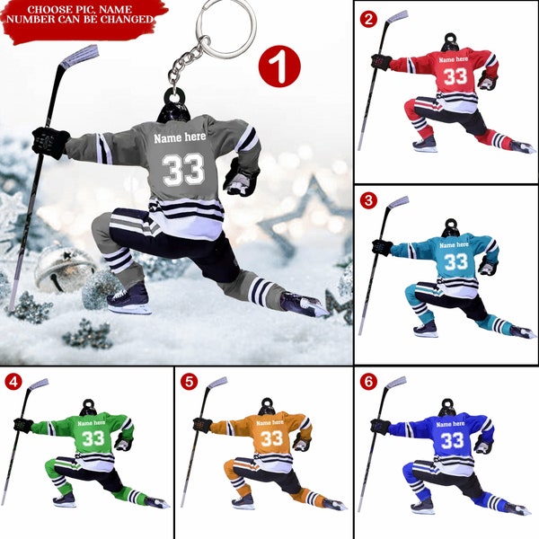 Hockey Keychain - Etsy