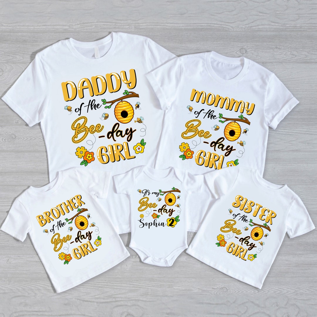 Personalized Family Birthday Bee Day Girl Matching Party Shirt, Bee Day ...
