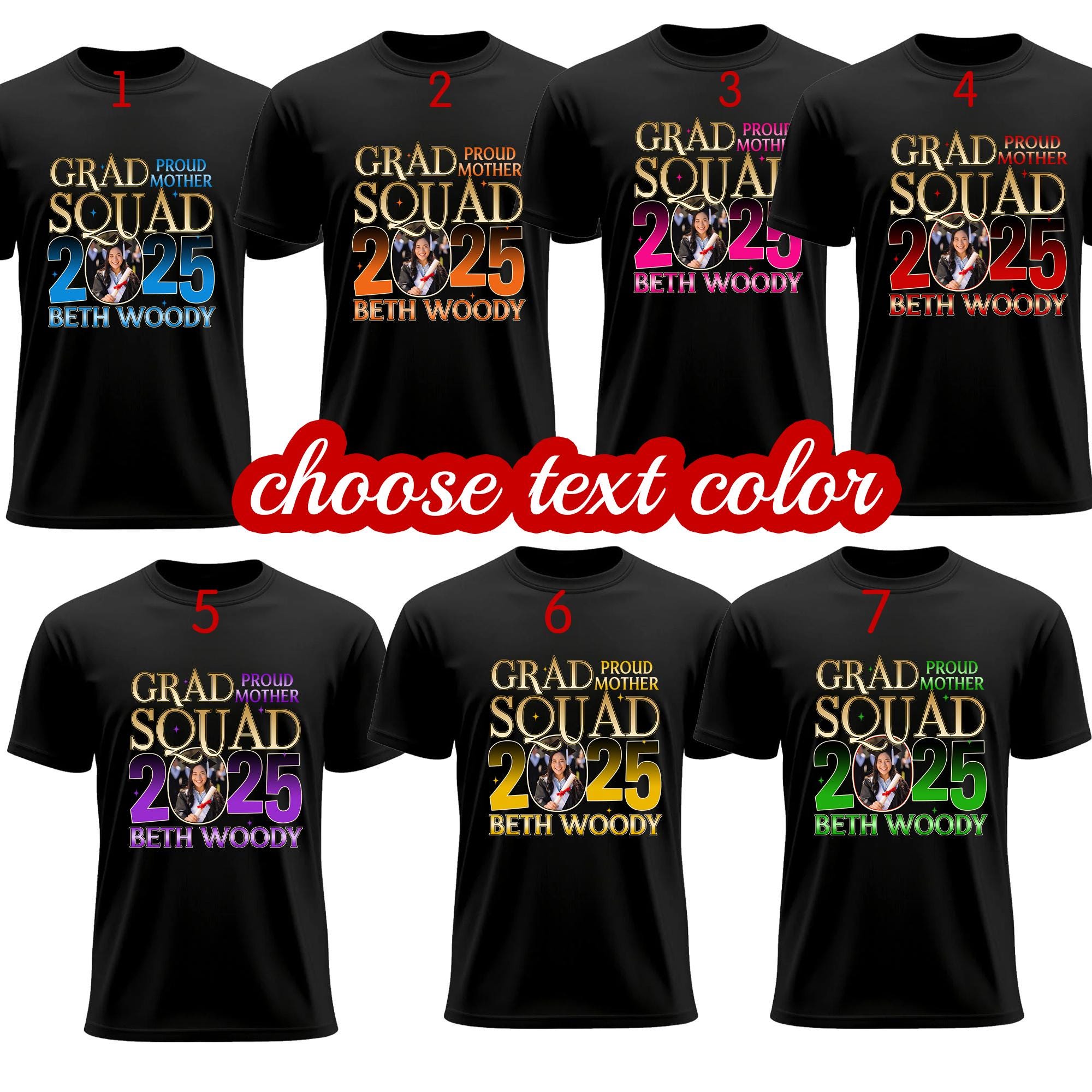 Personalized Grad Squad Family Shirt, Custom Graduate Photo Shirt ...