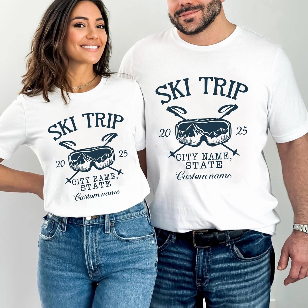 Personalized Ski Trip 2026 Shirt, Snow Skiing Matching Tees, Holiday ...