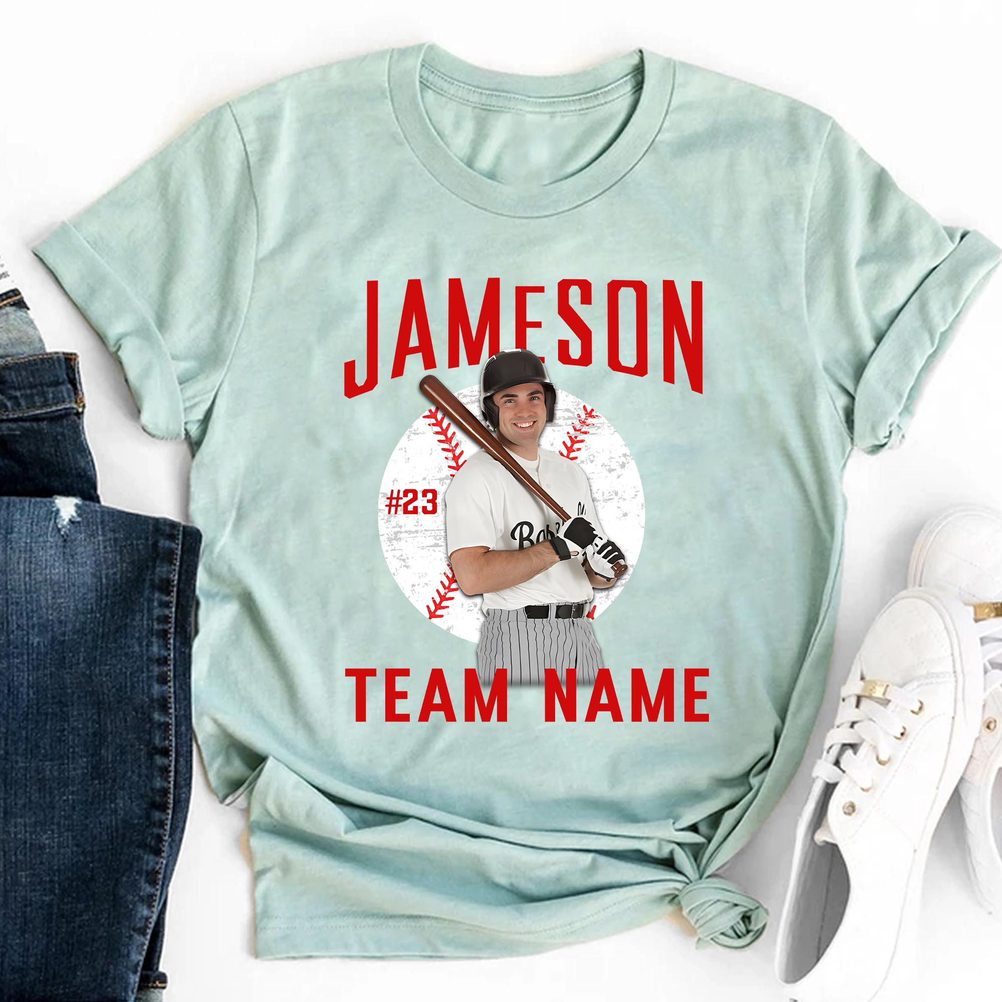 Personalized Baseball Photo Shirt, Custom Baseball Player With Picture ...
