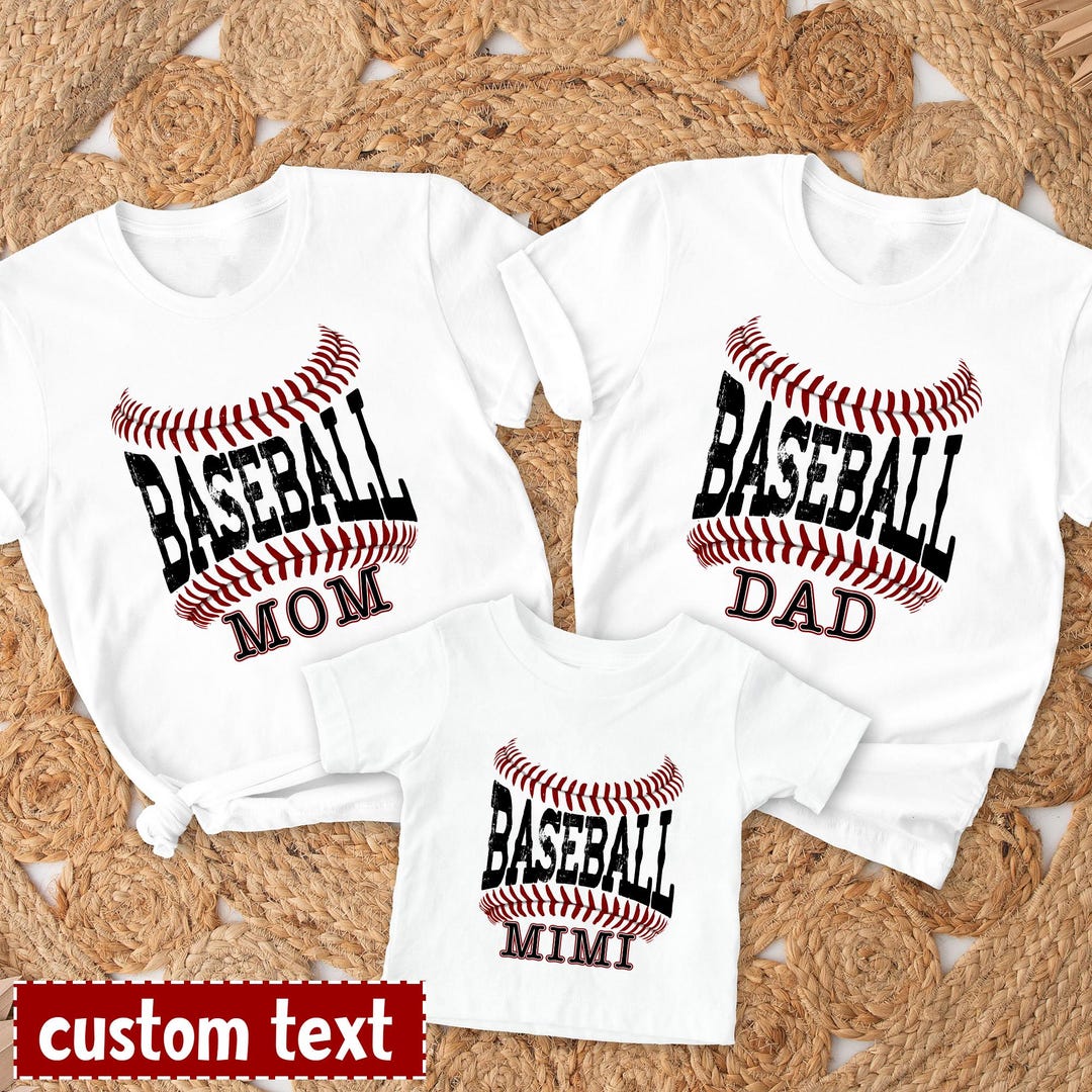 Personalized Baseball Family T-shirts, Custom Baseball Dad, Mom ...