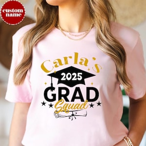 Personalized Grad Squad 2025 With Name Shirt, Family Graduation Shirt ...