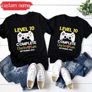 Personalization 10th Wedding Anniversary Shirt, Level 10 Complete, Gift ...