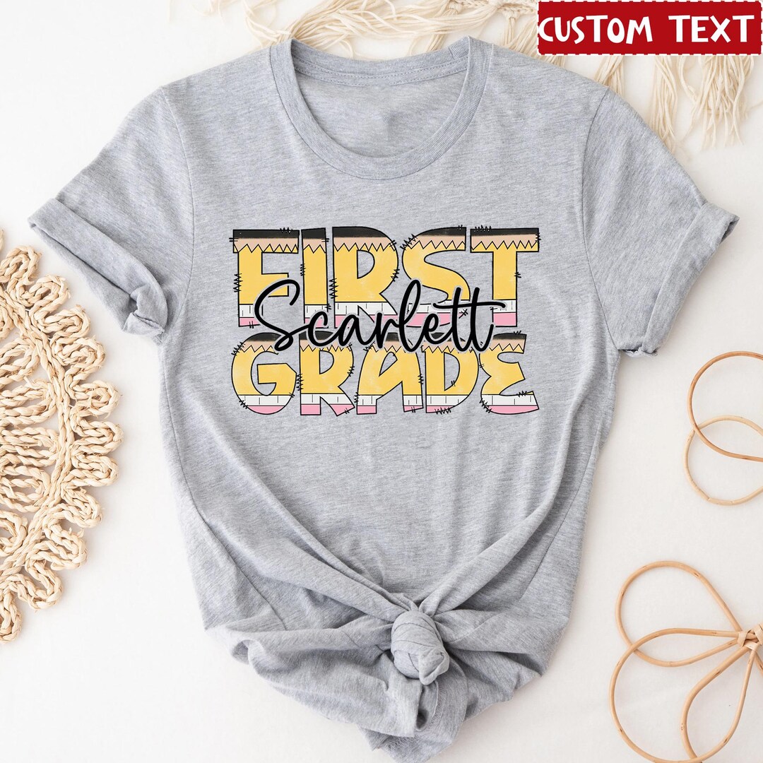 Personalized Name Grade Level Kinder Garten Prek Shirt, Back to School ...