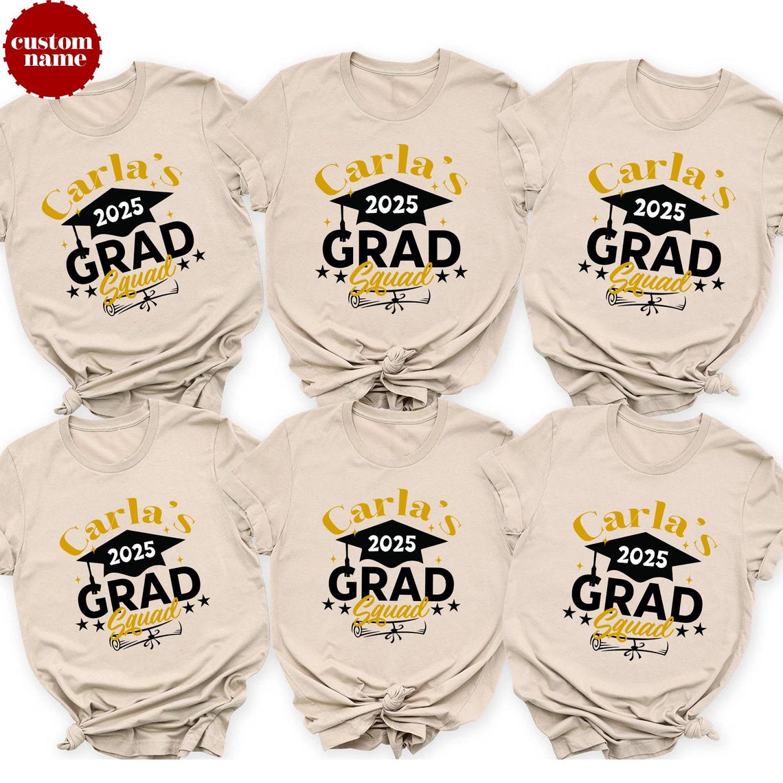 Personalized Grad Squad 2025 With Name Shirt, Family Graduation Shirt ...