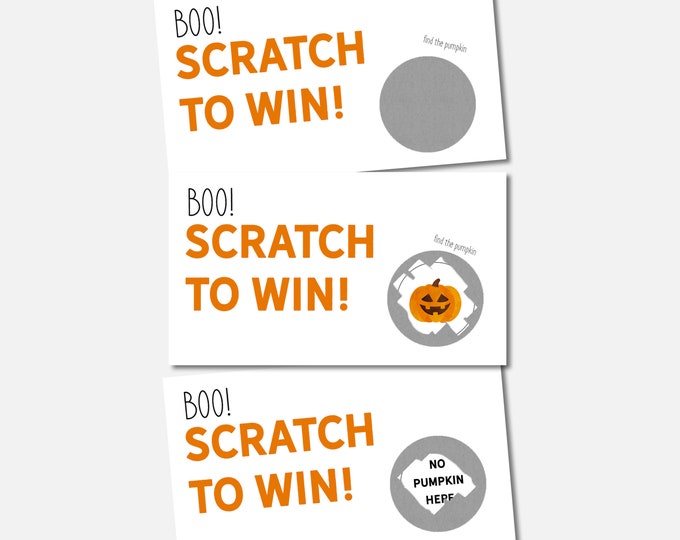 Pumpkin Party Pumpkin Scratch off Cards Party Supplies Party Games ...