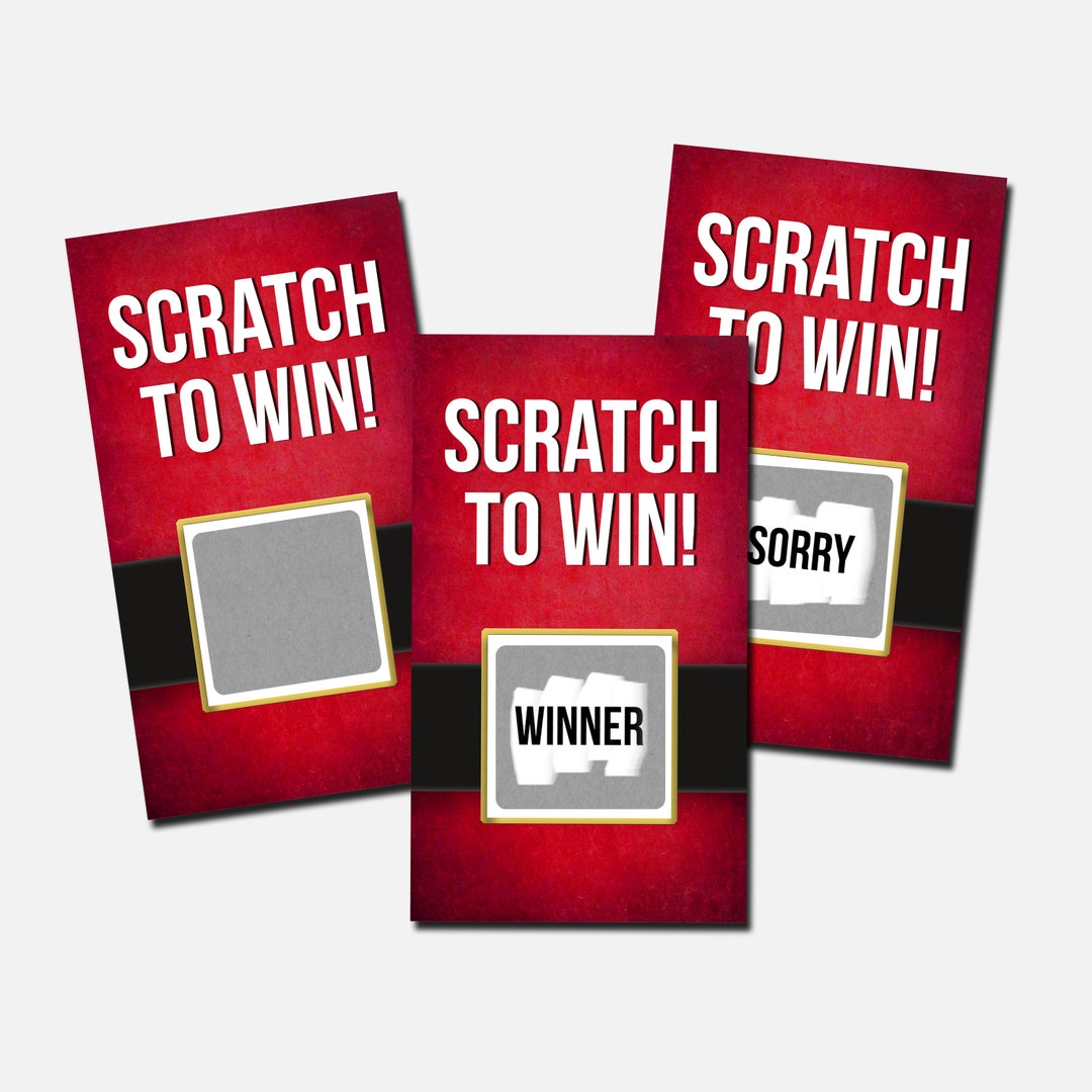 Christmas Scratch off Cards, Santa Inspired Scratch off Cards, Party ...