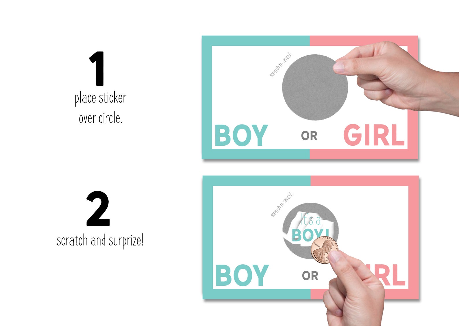 Gender Reveal Game Gender Reveal Scratch Card Gender - Etsy