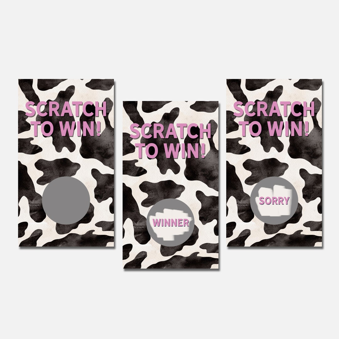 Cow Themed Party Game, Cow Party Raffle Cards, Cow Themed Party Ideas ...