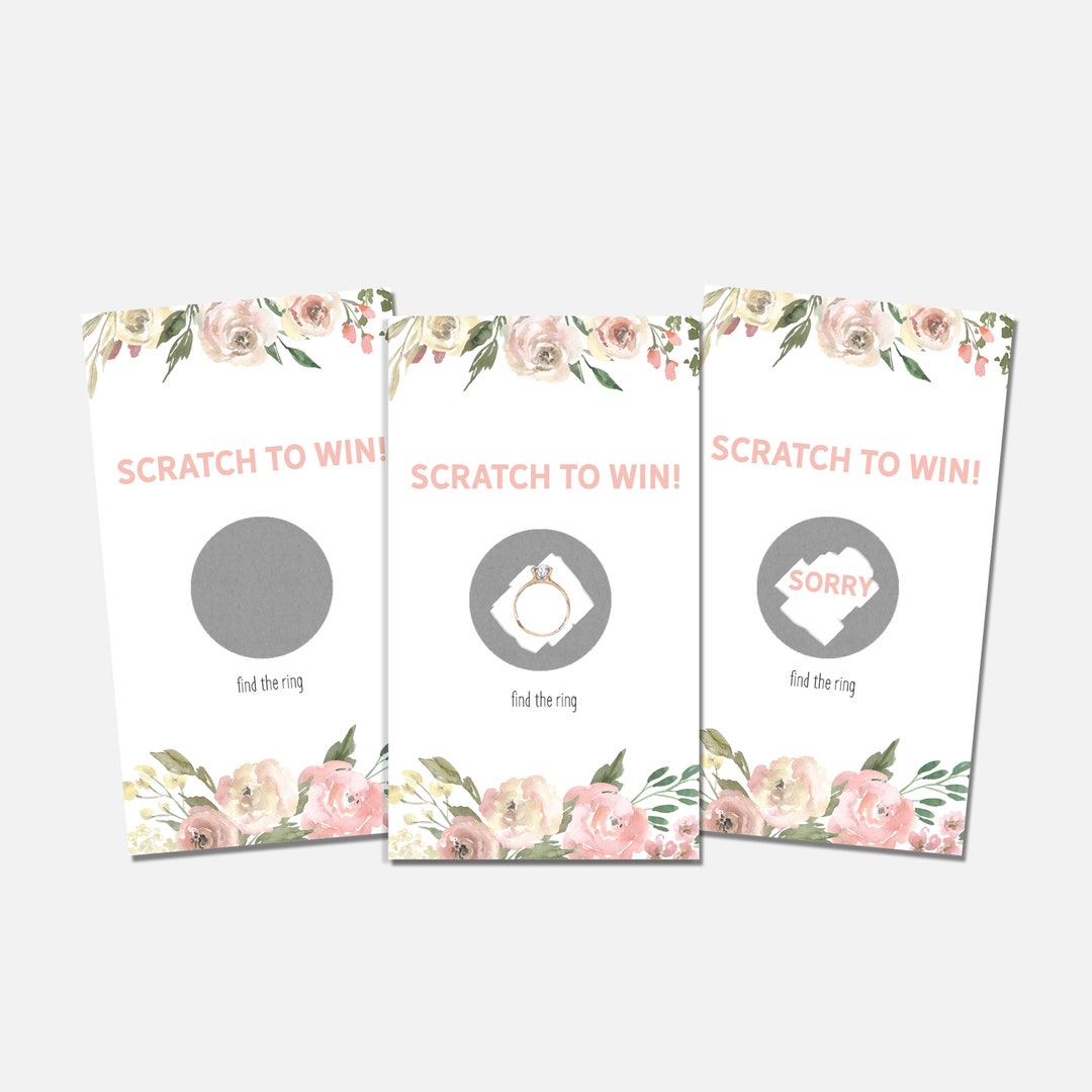 Wedding Scratch off Cards, Blush Bridal Shower, Bridal Shower Game ...