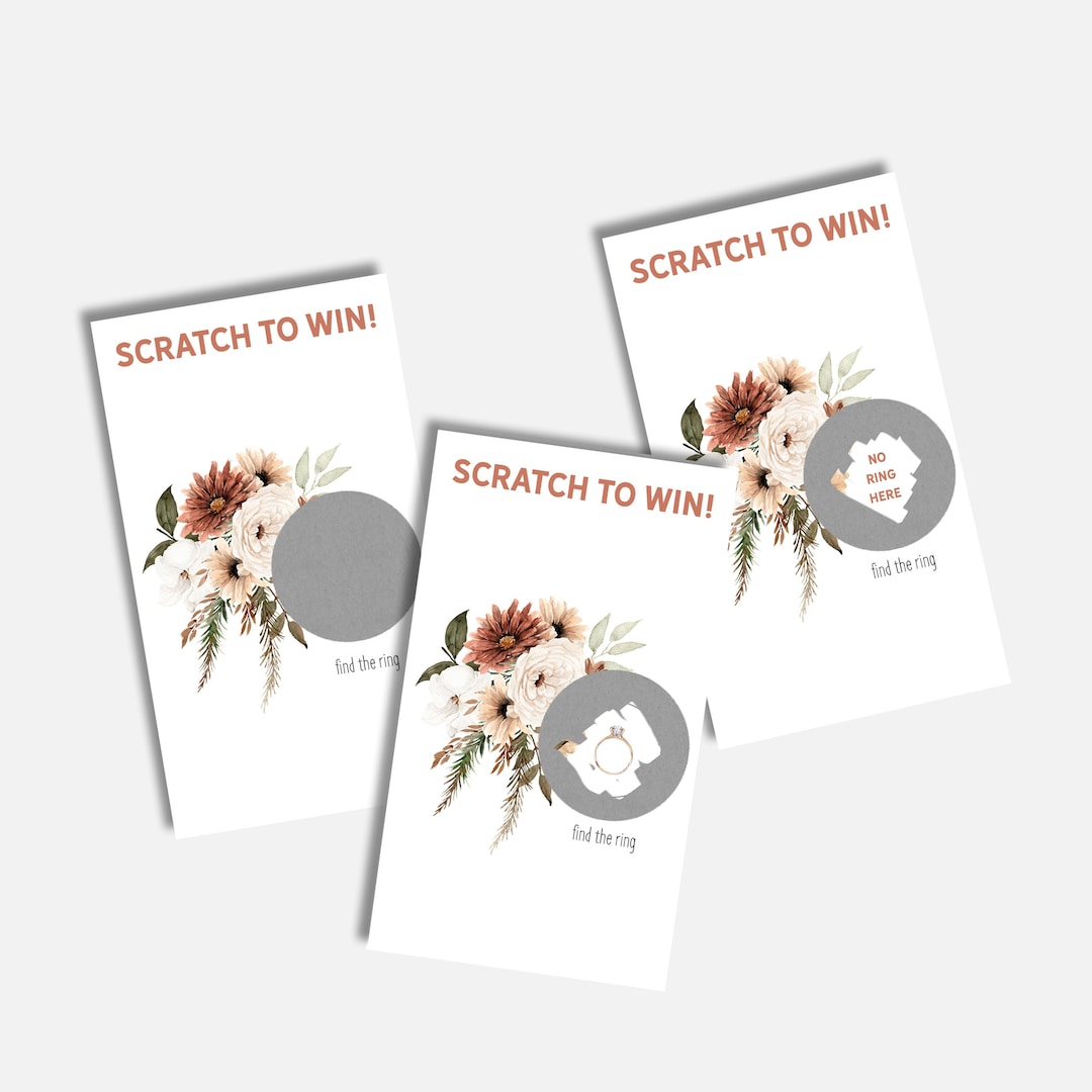 Boho Wedding Scratch off Cards, Bridal Shower Games, Bridal Shower ...
