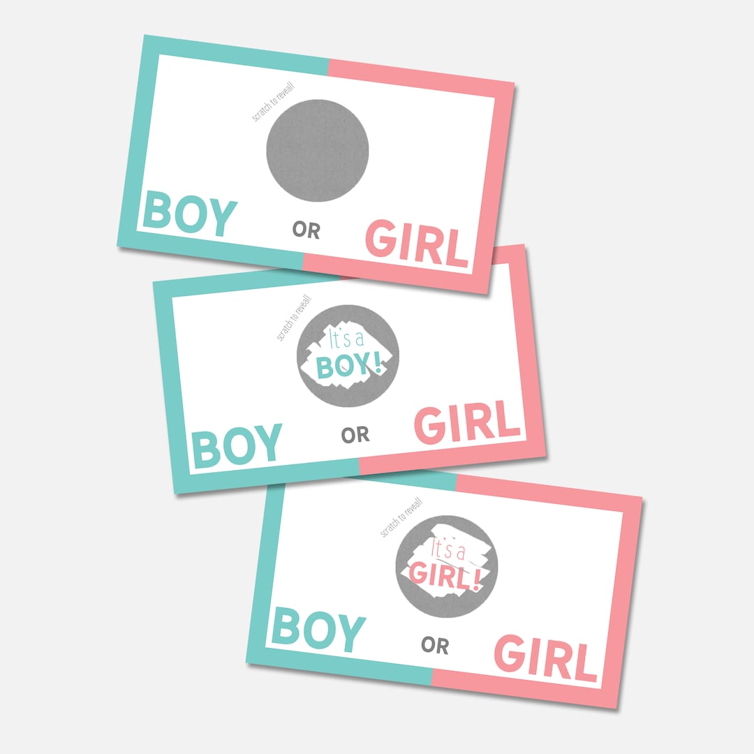 Gender Reveal Game Gender Reveal Scratch Card Gender Reveal Party ...
