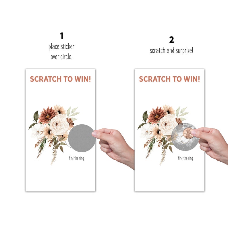 Boho Wedding Scratch off Cards, Bridal Shower Games, Bridal Shower ...