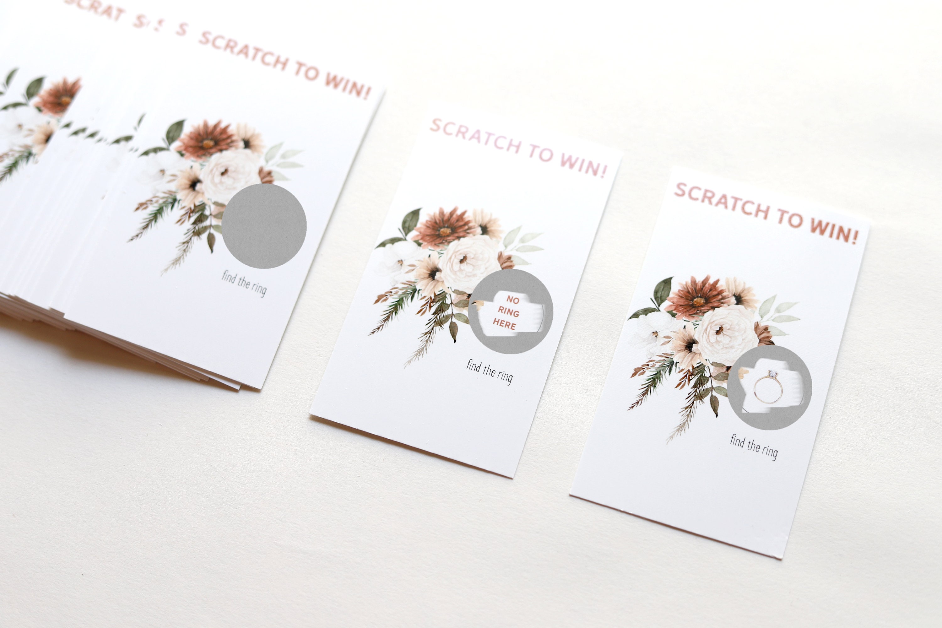 Boho Wedding Scratch off Cards, Bridal Shower Games, Bridal Shower ...