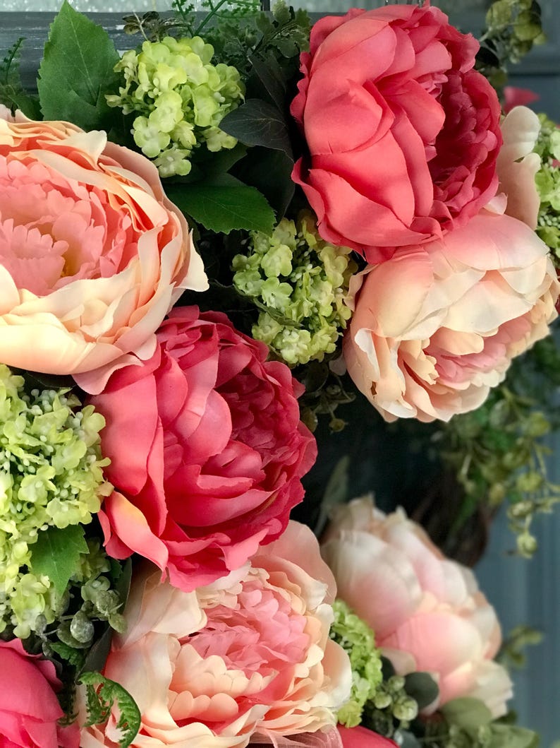 Large Spring and Summer Peony Wreath - Etsy