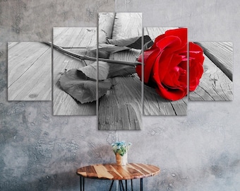 Rose 5 Panel Canvas - Etsy
