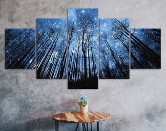 Night Forest Wall Art - Etsy