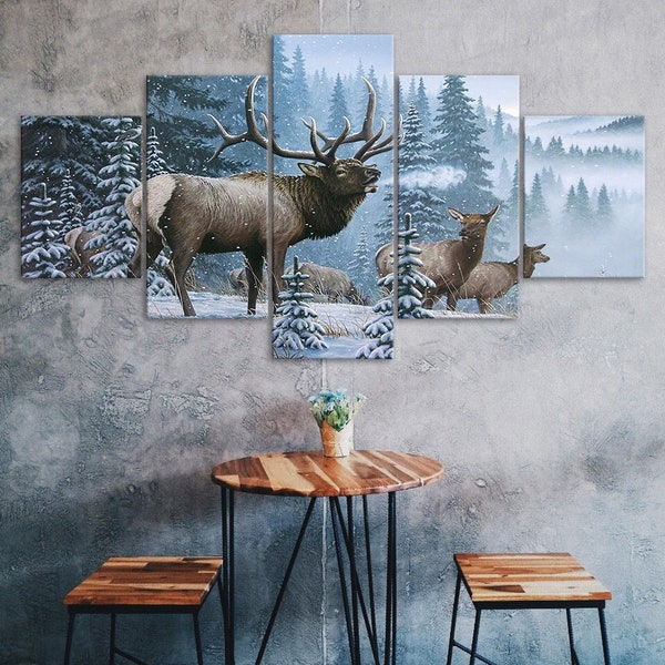 Elk Canvas Wall Art - Etsy