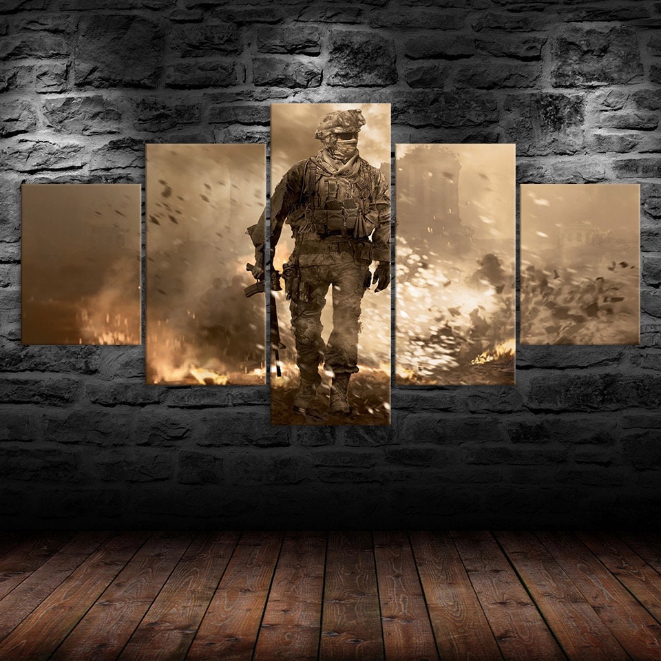Armed Soldier Warrior Military Poster 5 Piece Five Panel Wall - Etsy