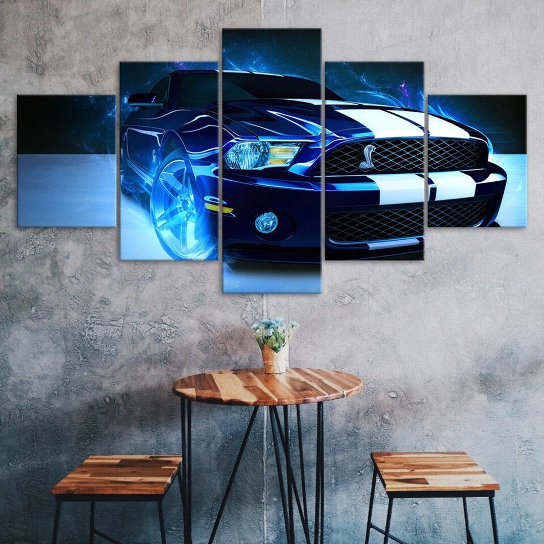 Ford Mustang Sports Car 5 Piece Canvas Wall Art Multi Panel Print ...