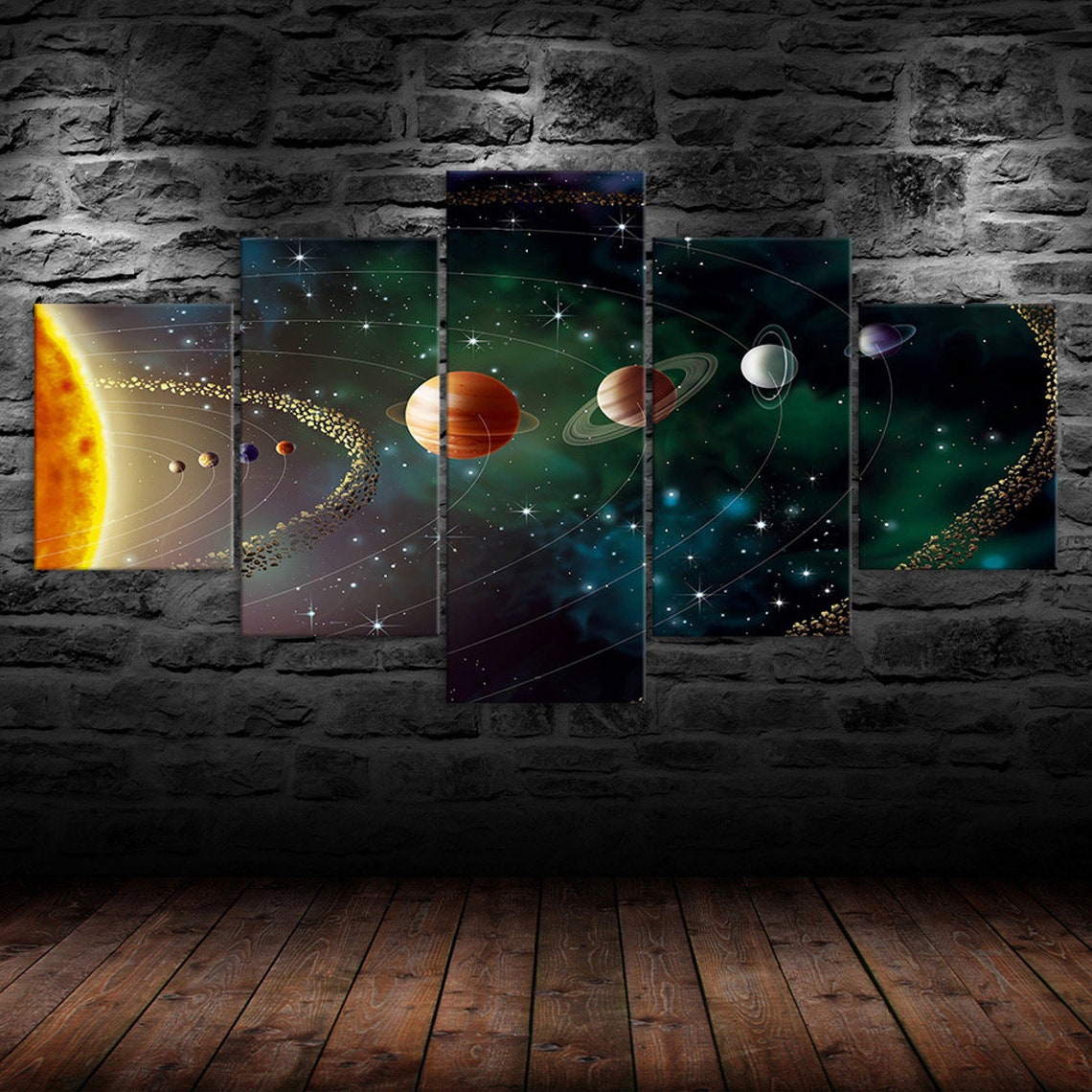 Solar System Planets Order Canvas 5 Piece Five Panel Wall - Etsy
