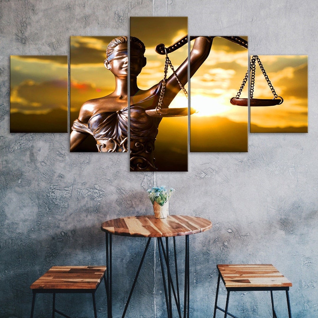 Greek Goddess of Justice Themis Statue 5 Piece Five Panel Wall Canvas ...