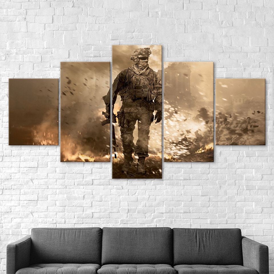 Armed Soldier Warrior Military Poster 5 Piece Five Panel Wall - Etsy
