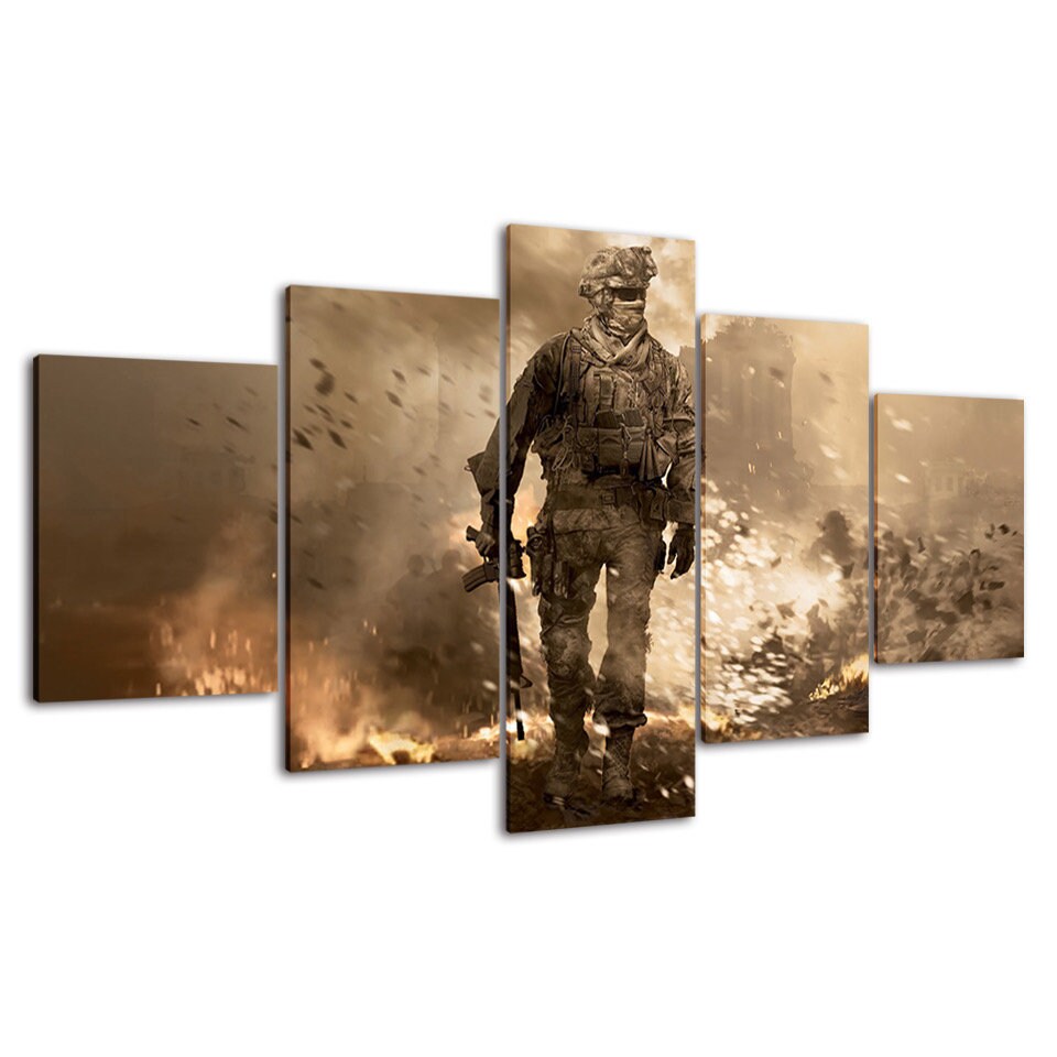 Armed Soldier Warrior Military Poster 5 Piece Five Panel Wall - Etsy