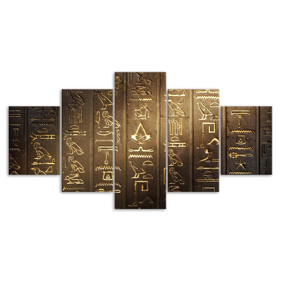 Ancient Egyptian Hieroglyphs 5 Piece Five Panel Wall Canvas - Etsy